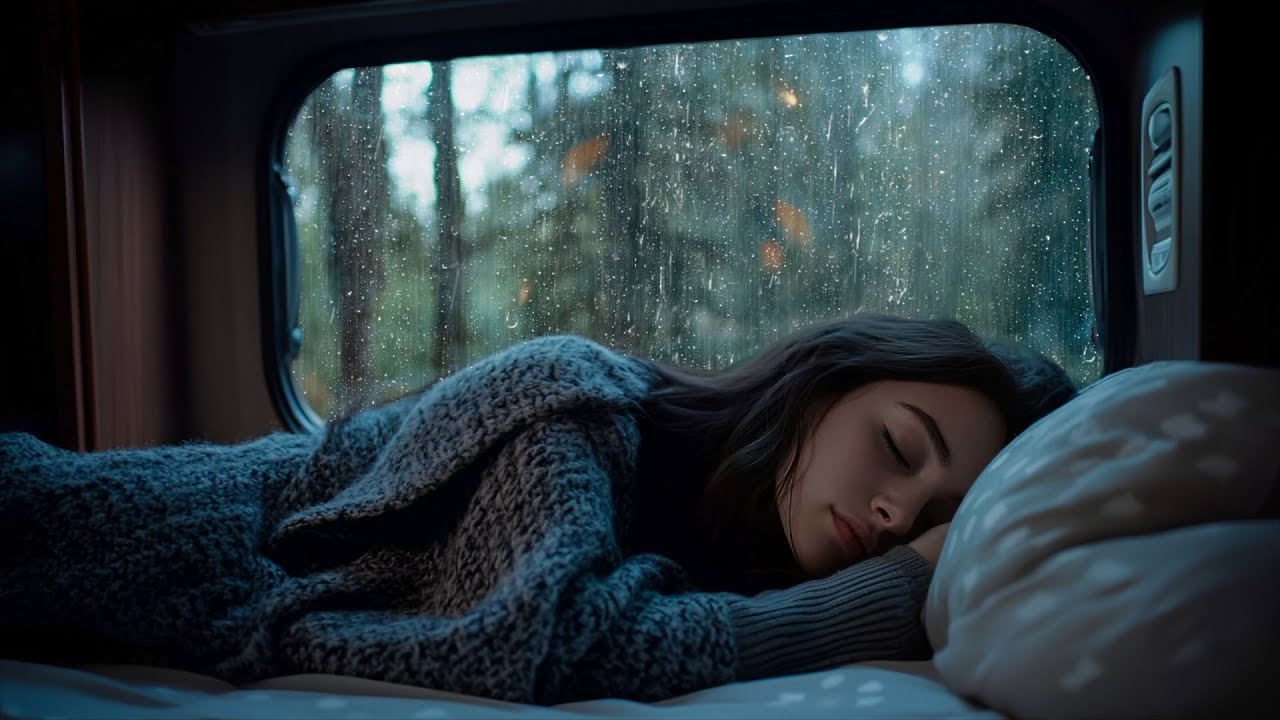 Calm your mind! Sound of rain on the window with thunder to sleep and ...