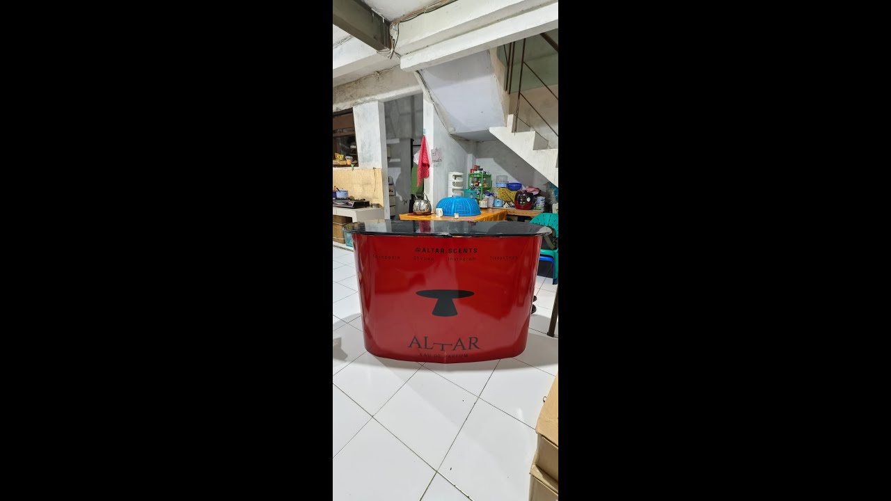 meja pop up counter/pop up table - YouTube