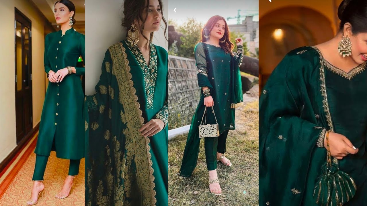 Green Dress Designing Ideas || Green color combination ideas. - YouTube