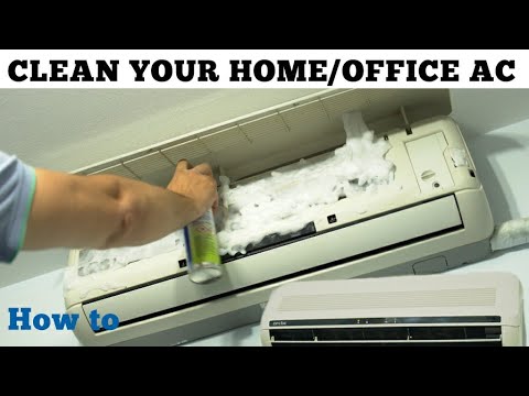 How to clean your Home/Office indoor air conditioner with foam spray ...