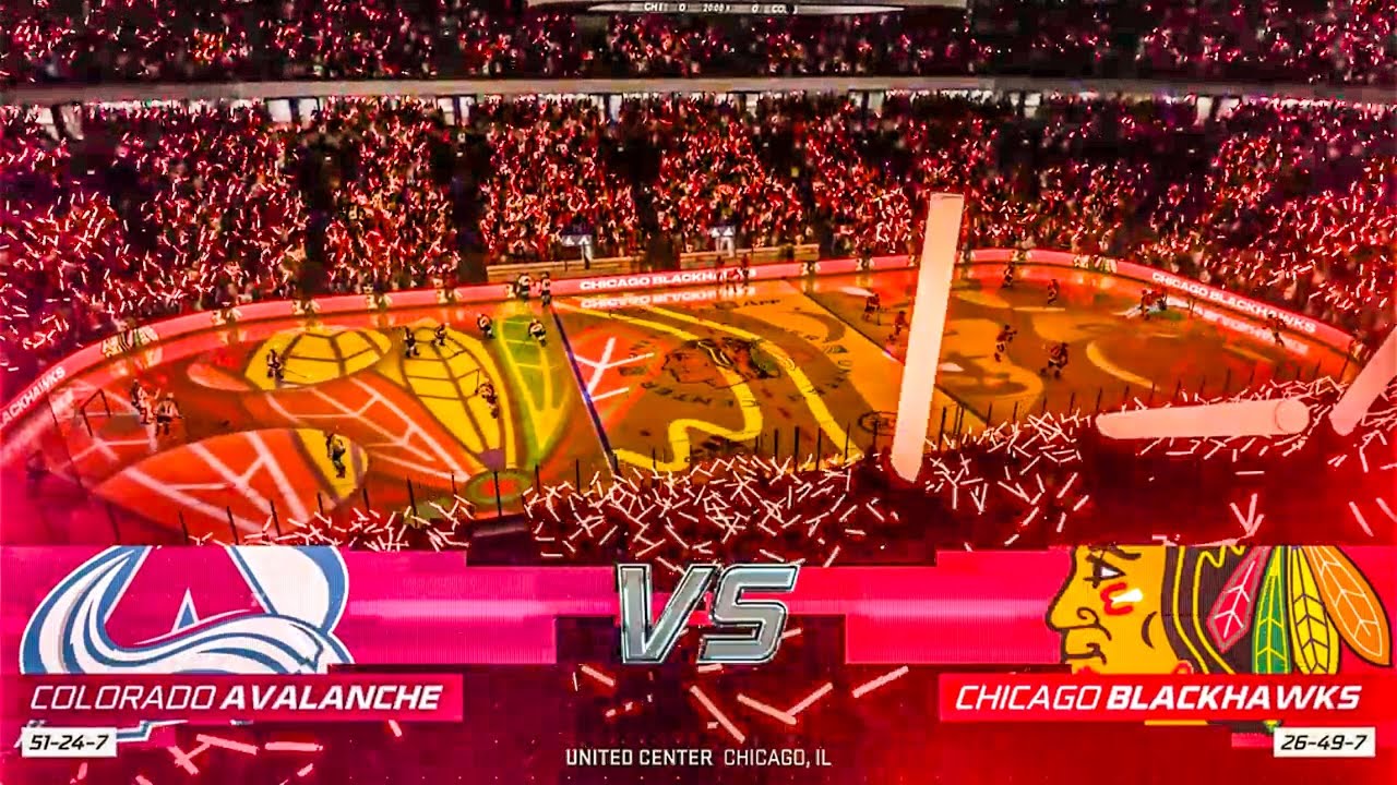 Colorado Avalanche vs Chicago Blackhawks 2/29/2024 NHL 24 Gameplay ...