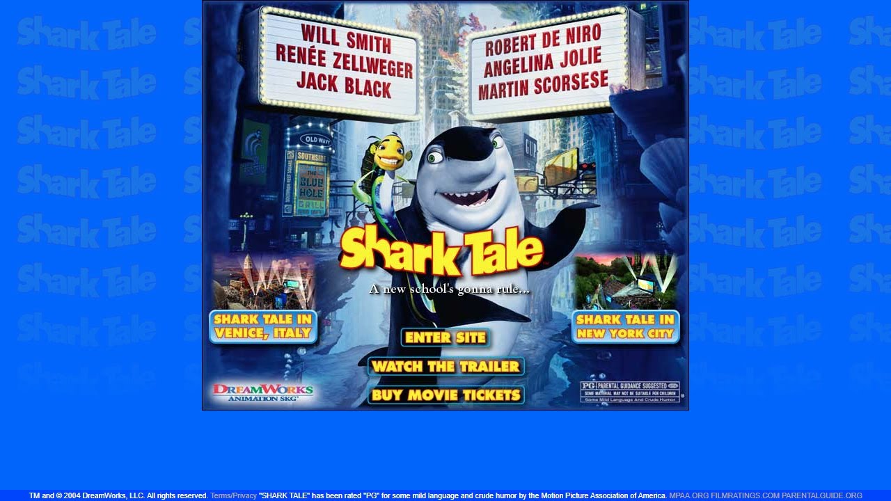 Shark Tale flash website in 2004 - YouTube
