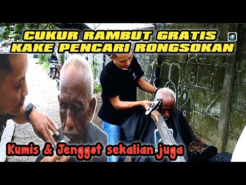 Cukur rambut gratis kake tunanetra pencari rongsokan @AF Rizki - YouTube