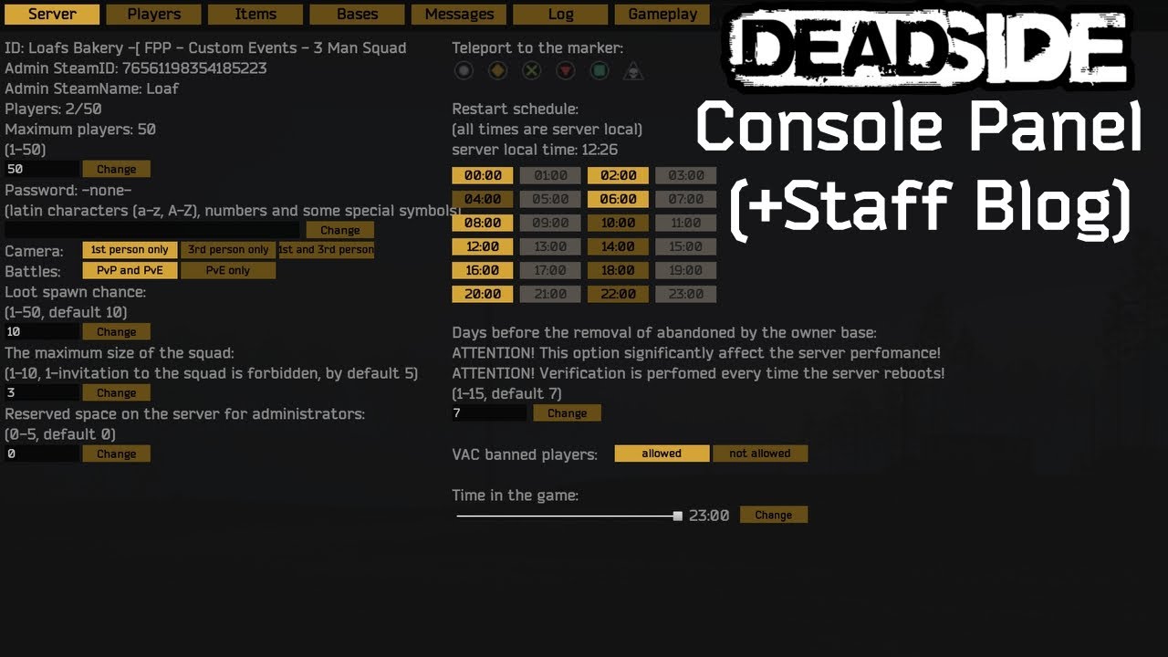 Deadside Console (+Staff Blog) - YouTube