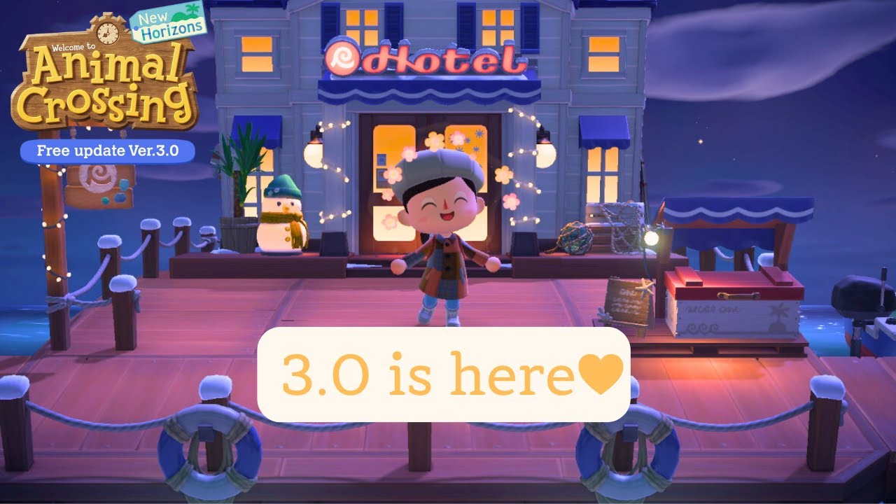 Animal Crossing New Horizons 3.0 update ep.1 First hotel room design ...
