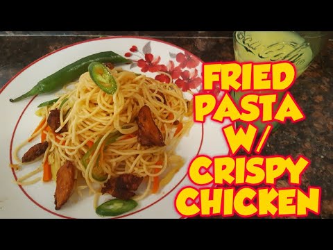 HOW TO MAKE FRIED PASTA W/ CRISPY CHICKEN - YouTube