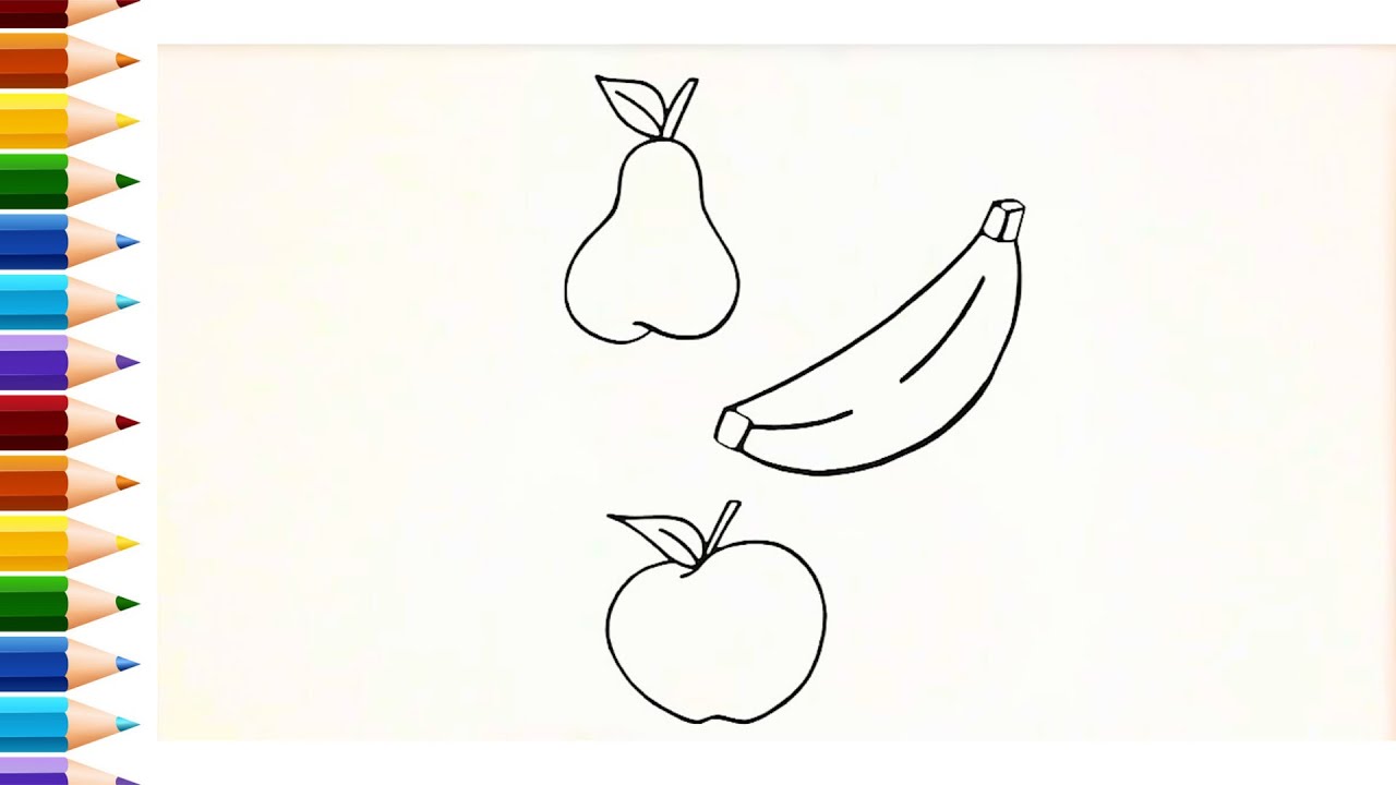 How to Draw Fruits || Coloring Rainbow Fruits || Let's Paint || draw a ...