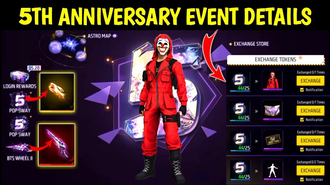 5th Anniversary Free Fire | Free Fire 5Th Anniversary Event | Free Fire ...