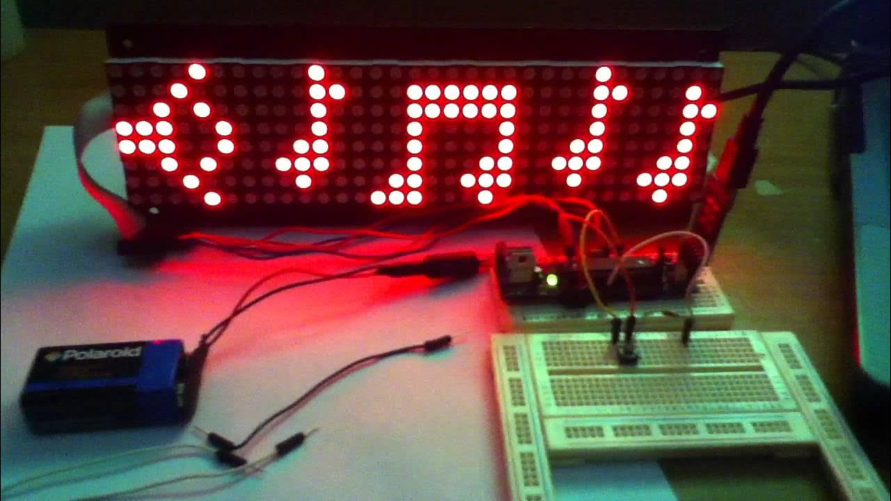 HT1632c and Arduino-Secondary Buffer - YouTube