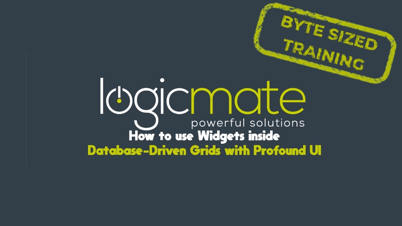 How to use Widgets inside Database Driven Grids with Profound UI - YouTube