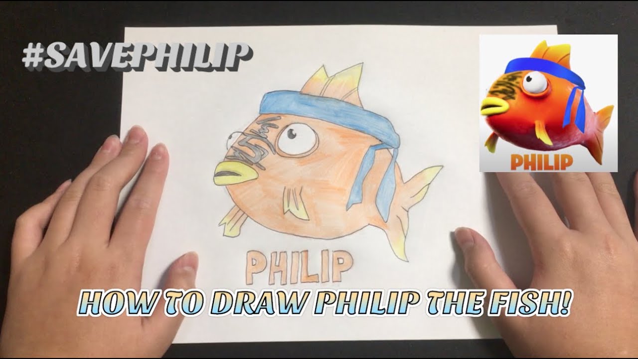 How To Draw PHILIP THE FISH l Fortnite - YouTube