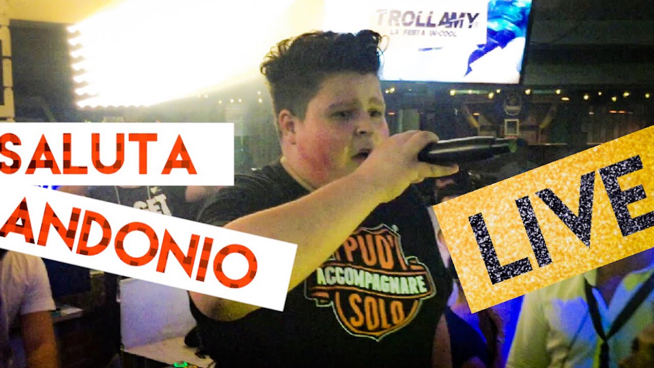 SALUTA ANDONIO CANTA LA SUA CANZONE LIVE - YouTube