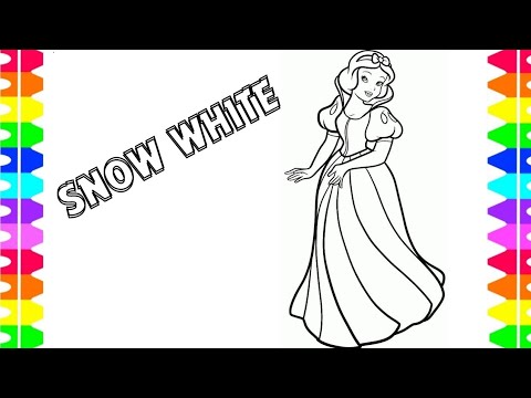 Snow white Princess drawing, Let's Draw and color together, Easy Step ...