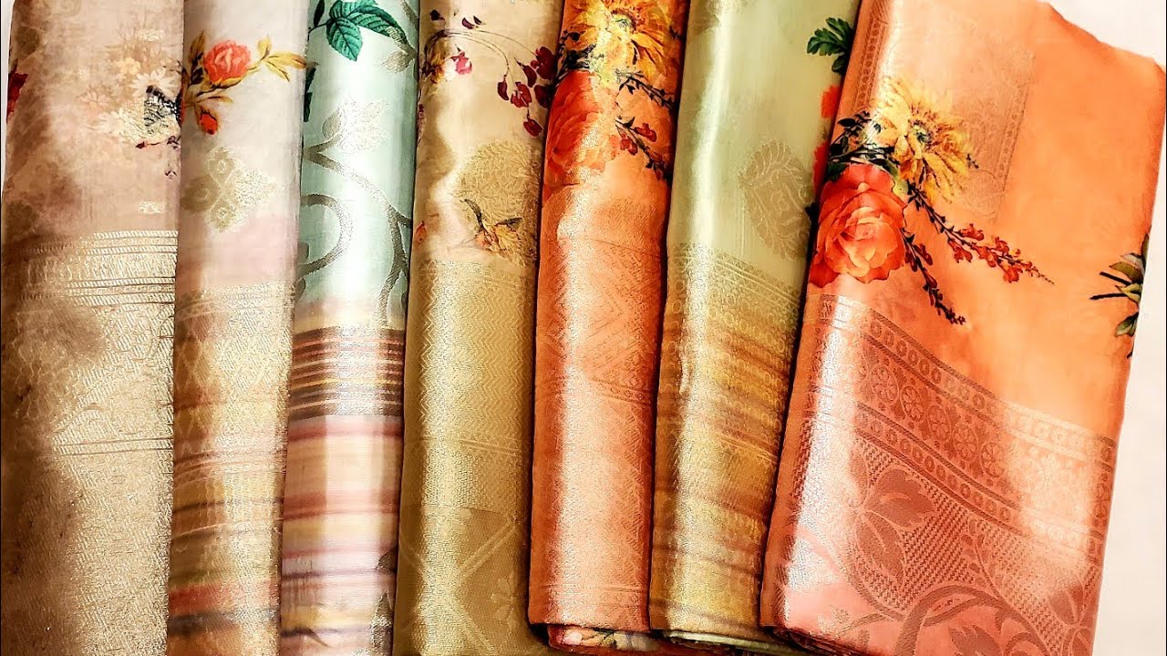 Purnima saree most uncommon floral print samu silk party saree ...