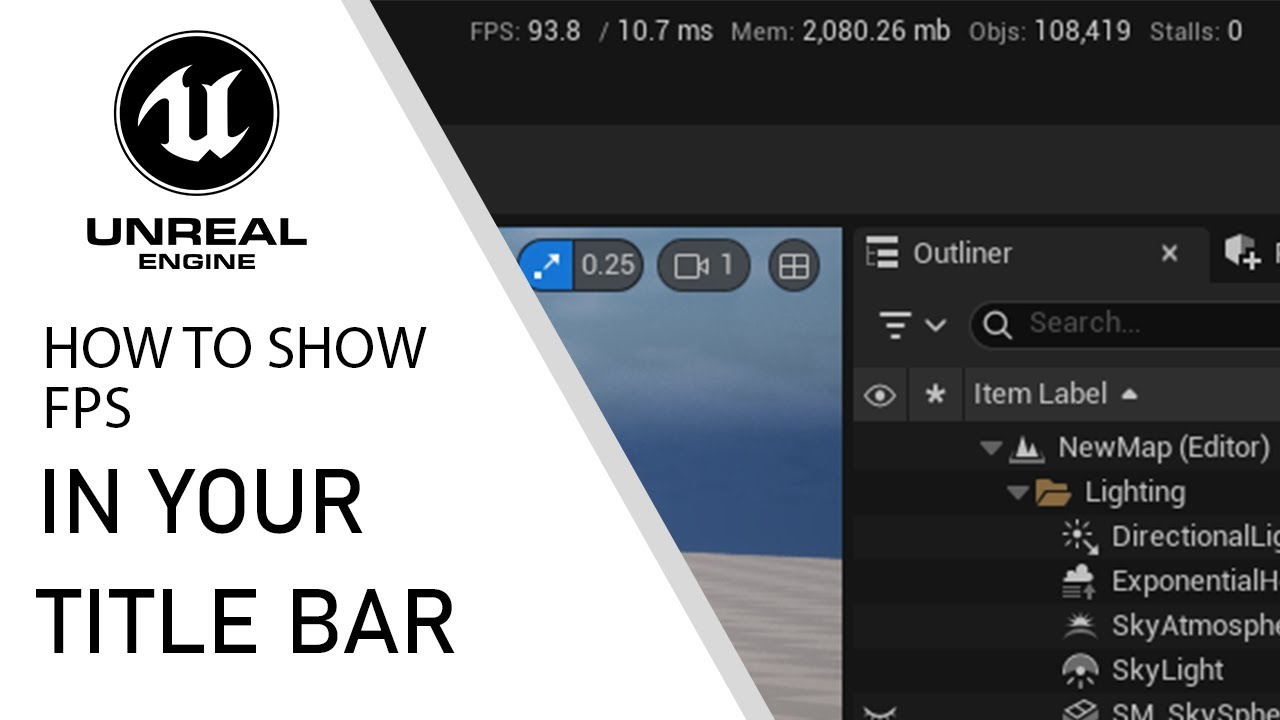Unreal Engine 5 how to show fps in your title bar - YouTube