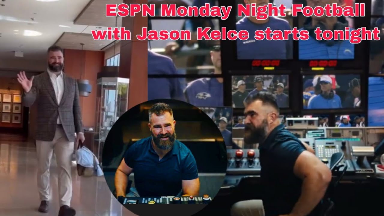 Jason Kelce leads the way on ESPN Monday Night Football tonight - YouTube