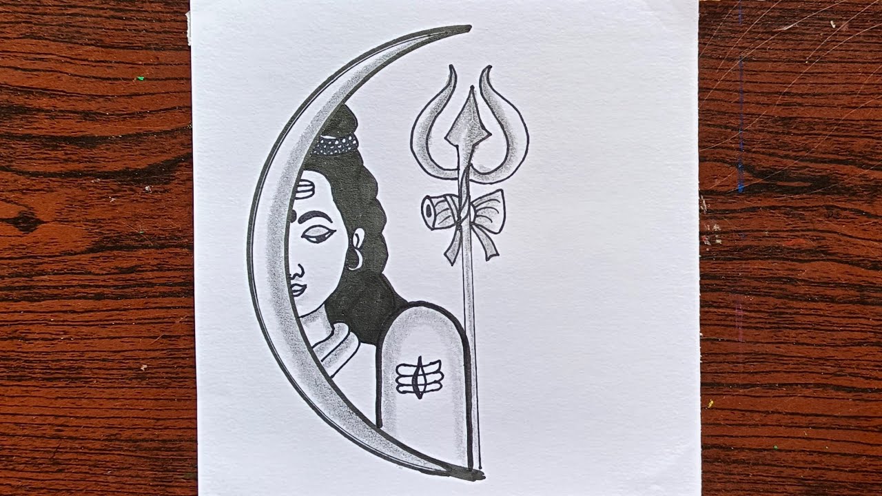 Lord Bholenath Face pencil Drawing#Lord Shiva Drawing Step By Step ...