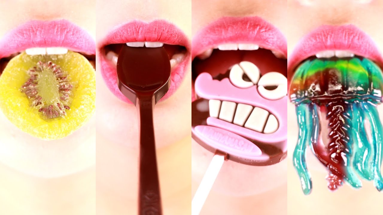 ASMR 20 MINUTES EMOJI FOOD CHALLENGE EATING SOUND FOR RELAXING AND ...