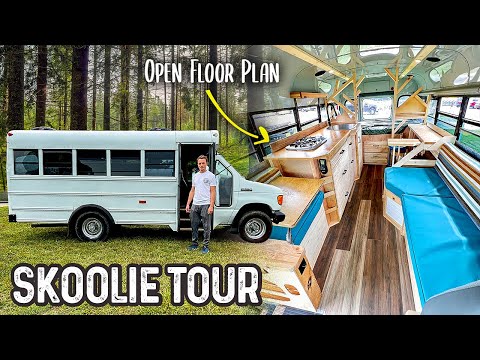 SIMPLE DIY Mini School Bus Camper Conversion Build