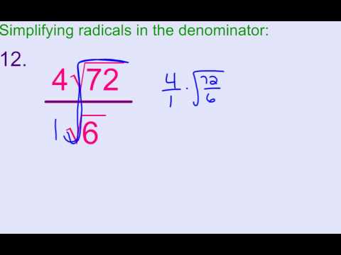 5-5B Simplifying Radicals in the Denominator - YouTube