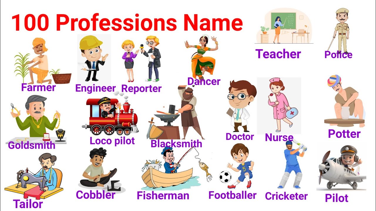 100 Professions, Jobs or occupations name in English with pictures ...