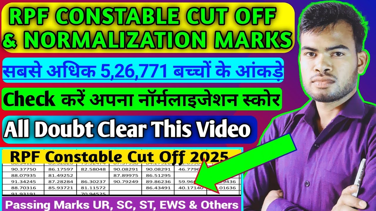 RPF CONSTABLE CUT OFF & NORMALIZATION MARKS |#rwa #rpf #rpfconstable # ...