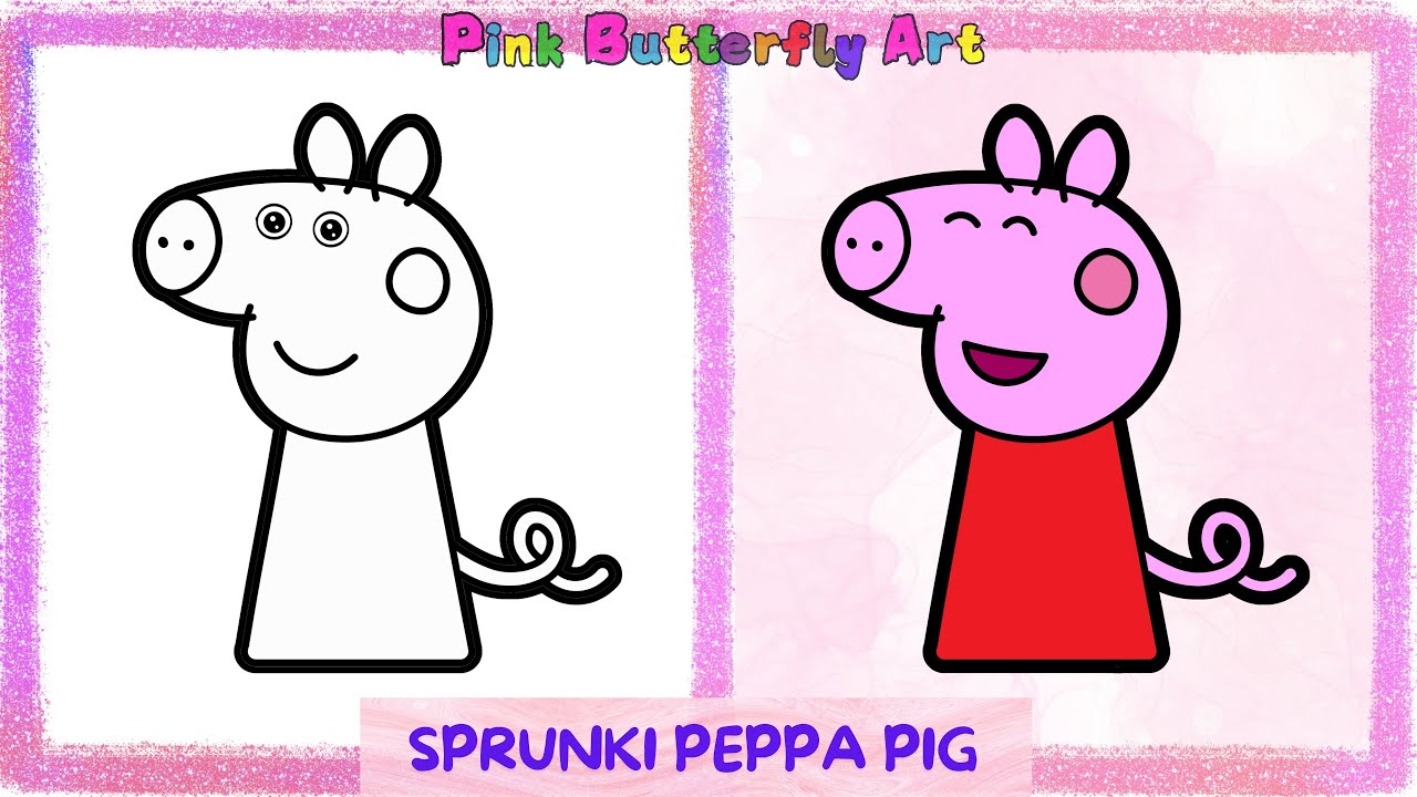 Peppa Pig as Sprunki Drawing and Coloring Animations for Kids # ...