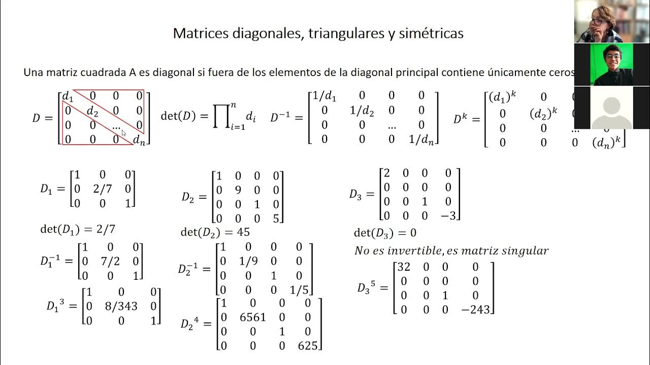 Clase Algebra Lineal. Matrices diagonales y triangulares. (13/sep/2021 ...