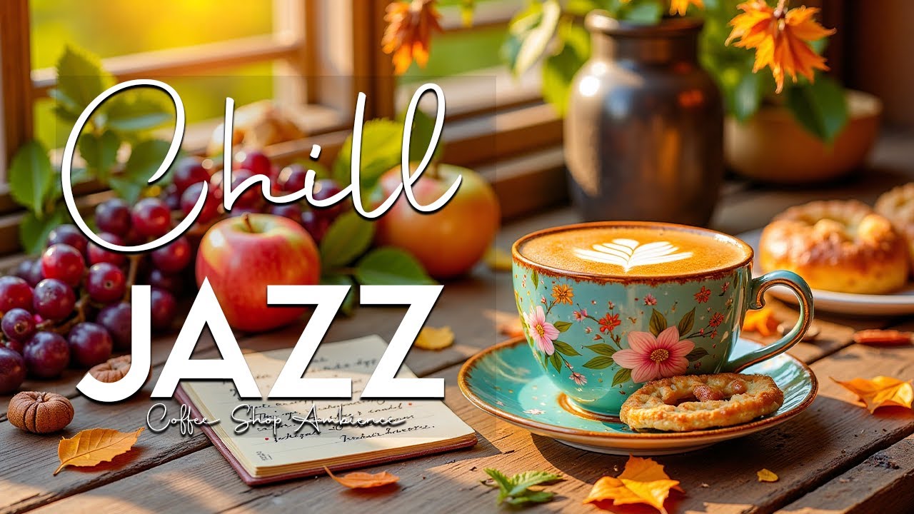 Soft September Fall Morning at Cozy Coffee Shop Ambience🍂Relaxing Piano ...