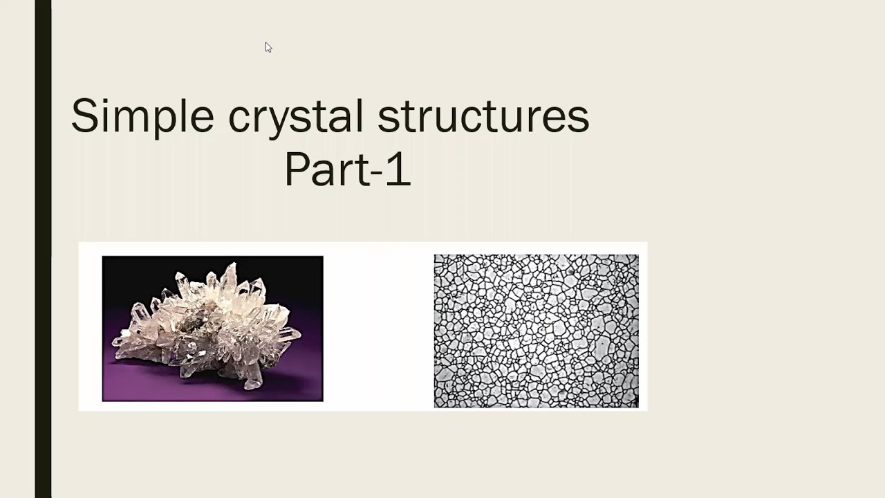 Simple Crystal Structures Part 1 - YouTube