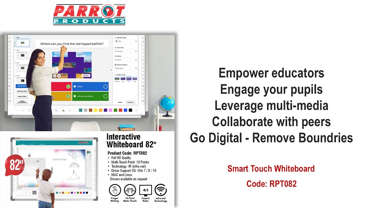 Parrot Smart Whiteboard Short Demonstration (RPT082) - YouTube