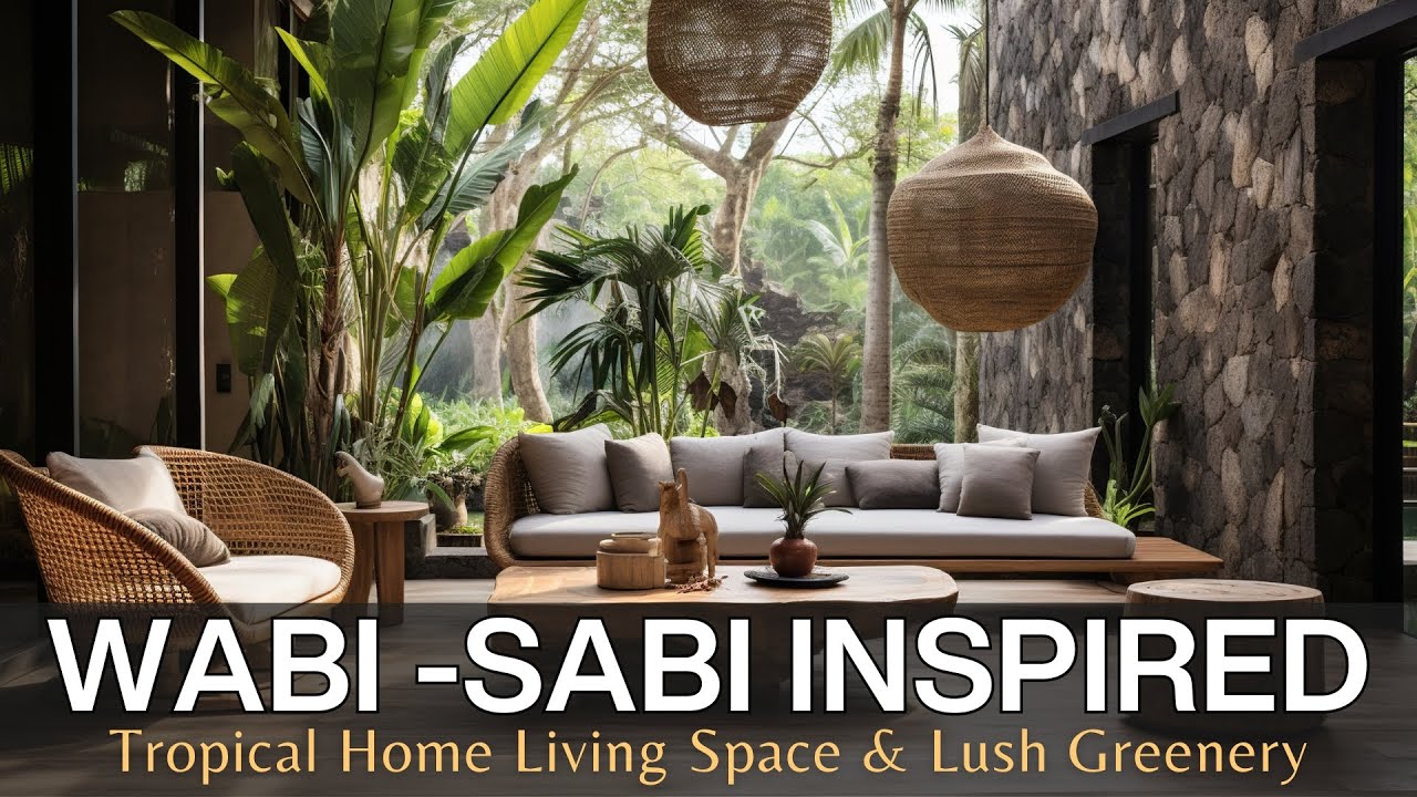 Timeless Wabi-Sabi Tropical Home Living Space with Earthy Tones and ...