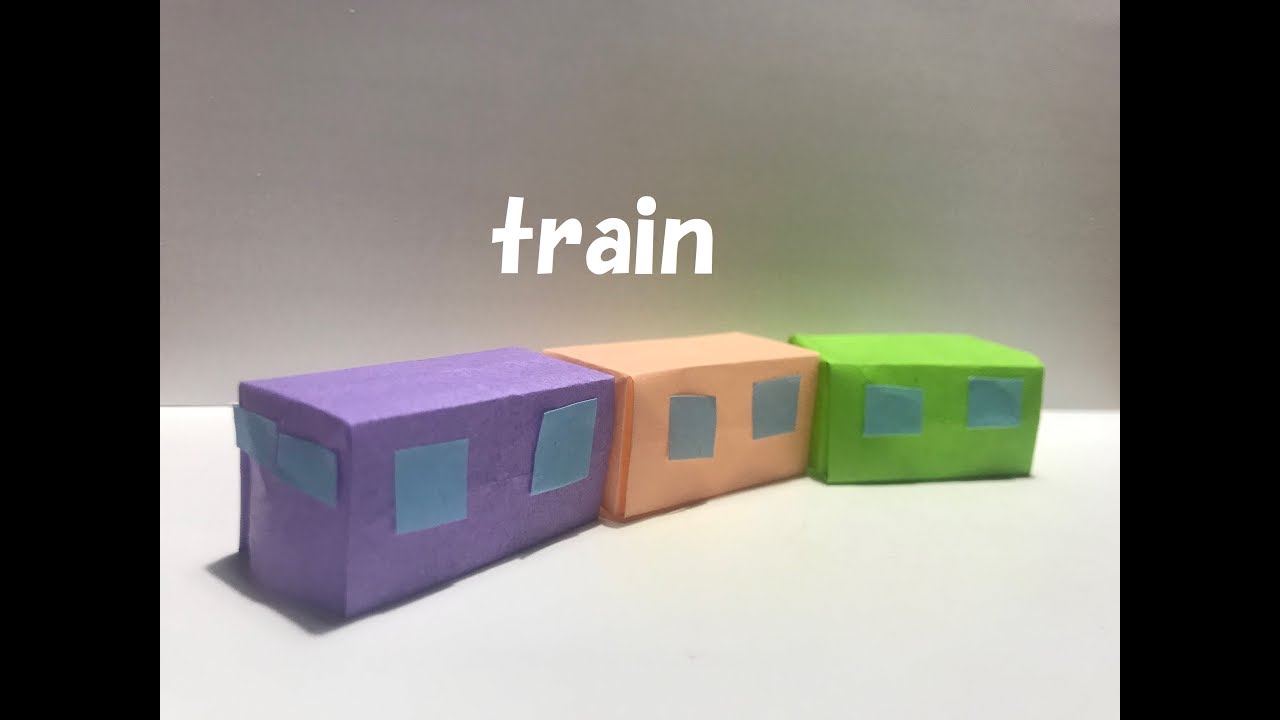 【折り紙・origami】電車 train - YouTube