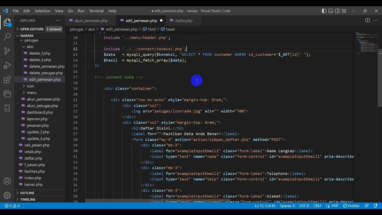 (PART 17) BE Tutorial PHP dan MYSQL -Edit Akun Pemesan- - YouTube