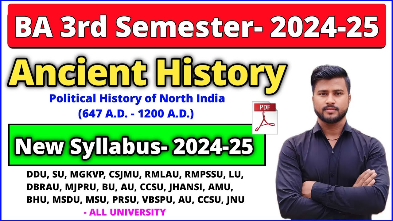 Ancient History BA 3rd Semester New Syllabus 2024-25 | BA 3rd Sem ...