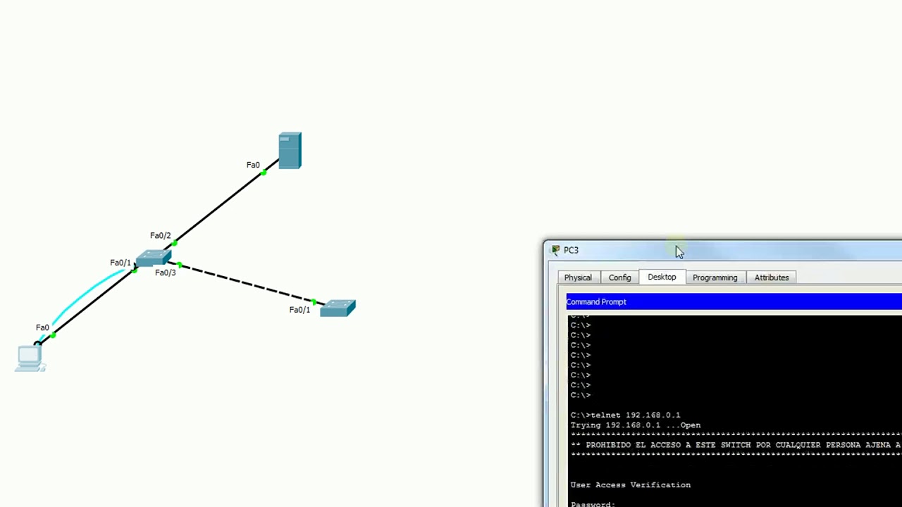 Acceder por Telnet a switch de Cisco - YouTube