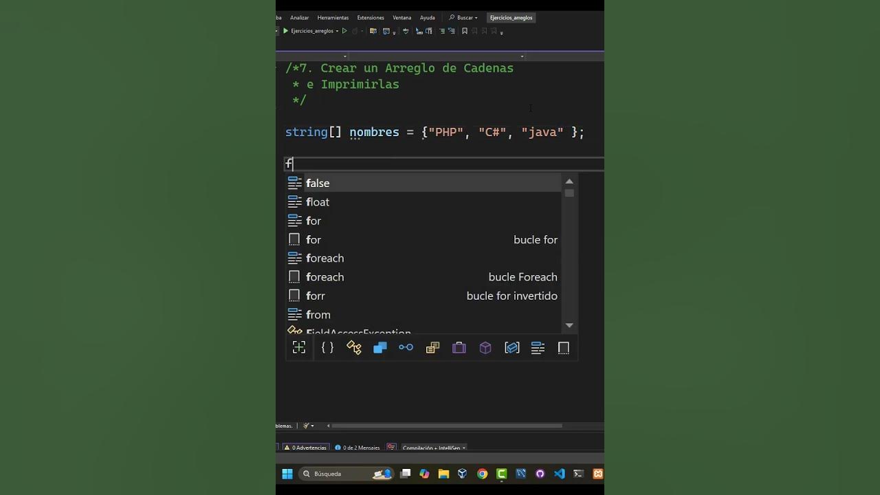 Crear un Arreglo de Cadenas e Imprimirlas #csharp #microsoft #net - YouTube