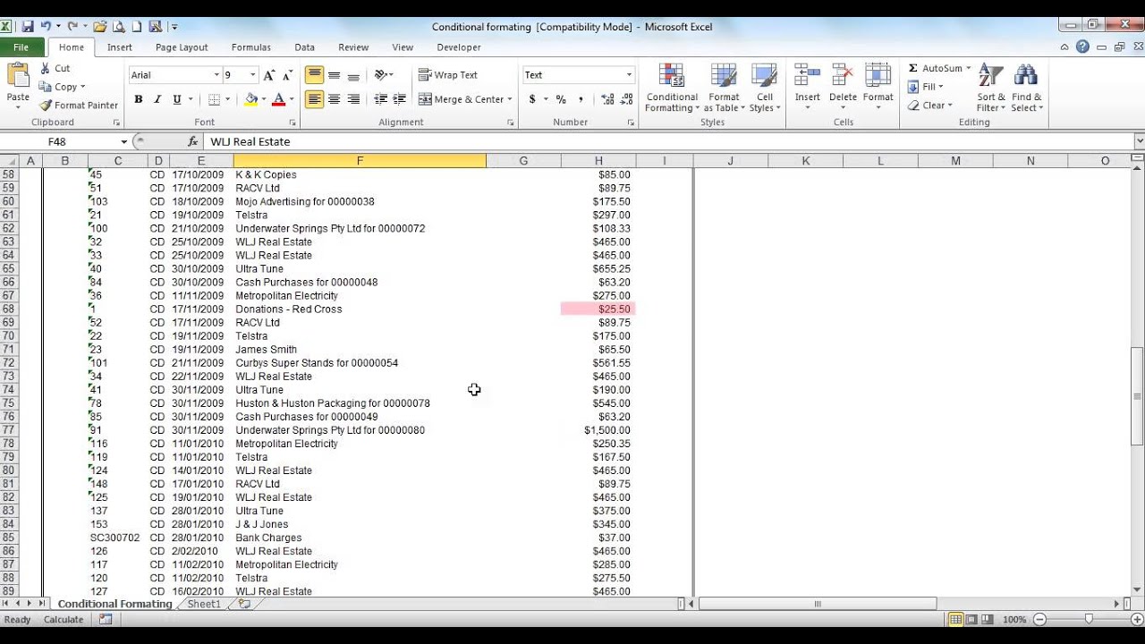 Excel Home Styles Conditional Formatting Top Bottom Rules - YouTube