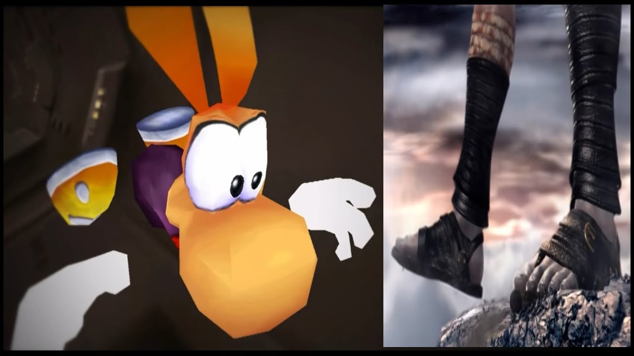 Rayman Kratos falling of a cliff meme - YouTube