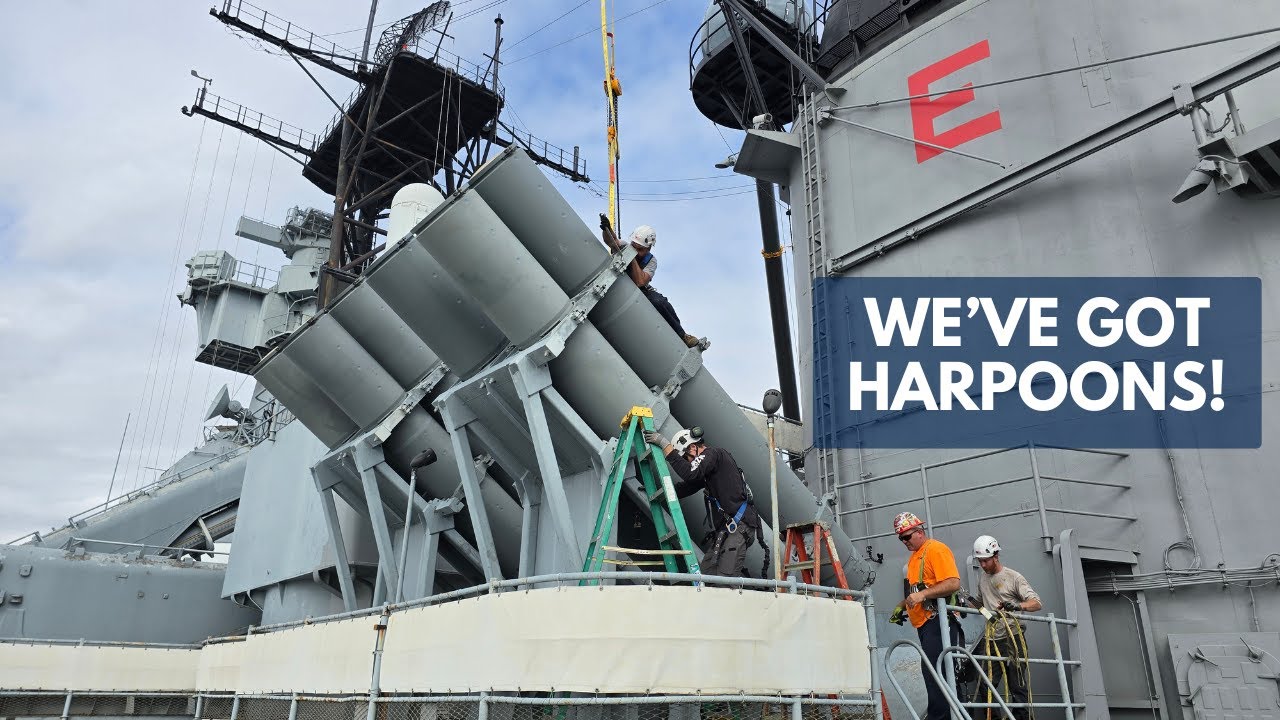 New On the Battleship: HARPOONS and the DRONE DOME - YouTube