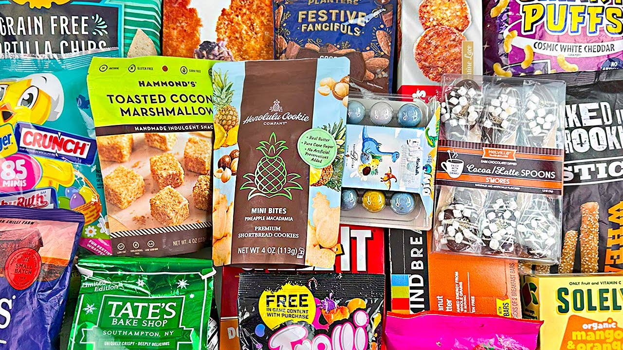 SNACKS: Pirate's Booty Smart Puffs, Tate's Cookies, Kind Breakfast Bars ...