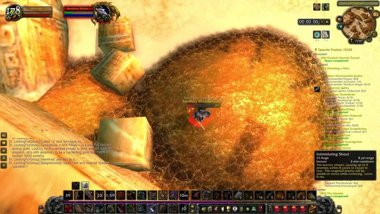 WOW Classic WOTLK Zul'Farrak Zombies Route Solo 46 Warrior - YouTube