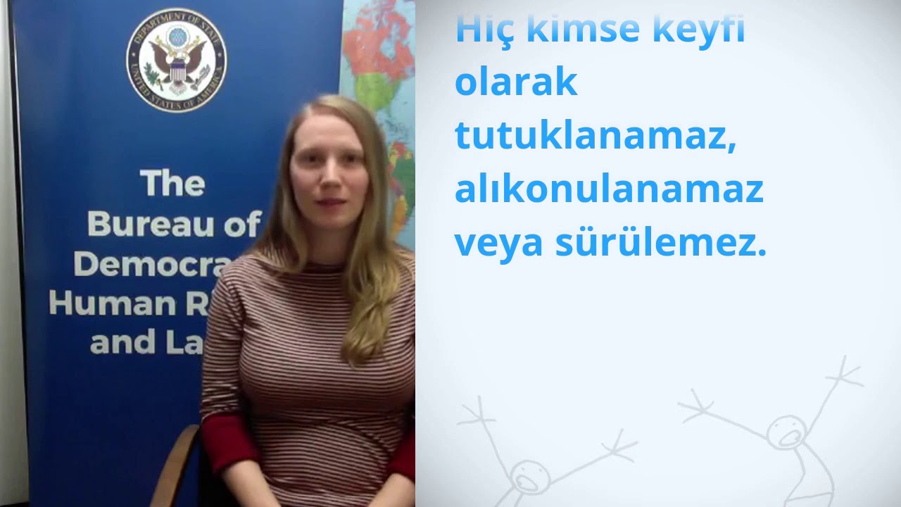 Allison Colburn, Turkey, reading article 9 of the Universal Declaration ...