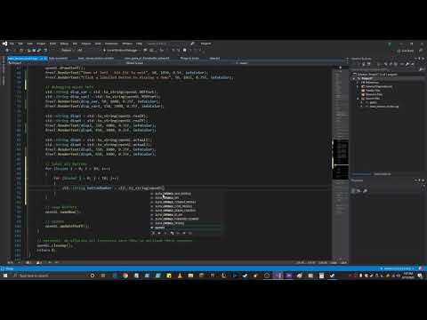 OpenGL - Labelling 100 Buttons - YouTube