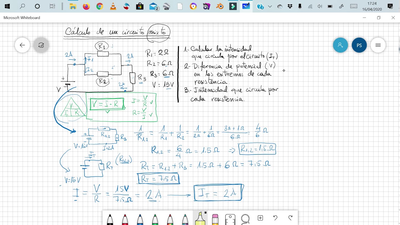 Cálculo de un circuito mixto 2/2 - YouTube