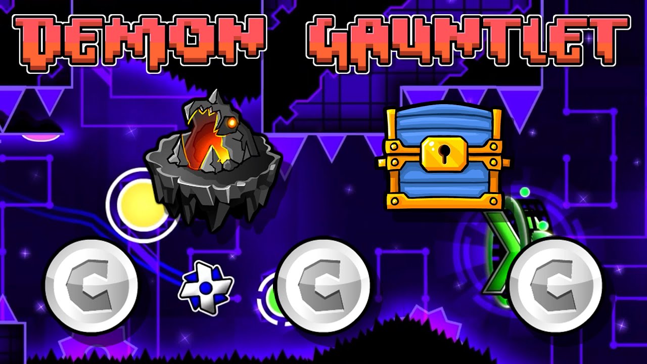 Geometry Dash [2.206] | Demon Gauntlet 100% (All Coins) #geometrydash # ...