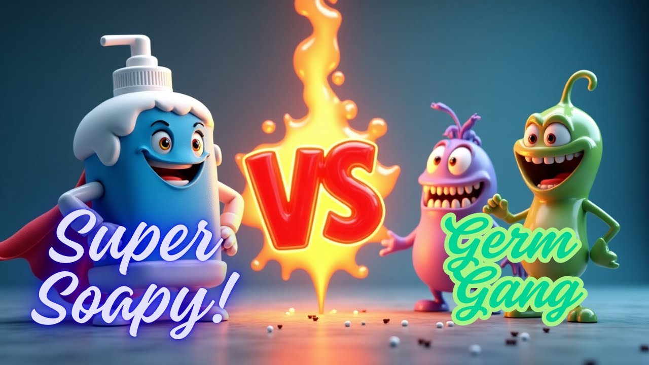 Super Soapy vs. The Germ Gang! 🦸‍♂️💦 | Fun Handwashing Song for Kids ...