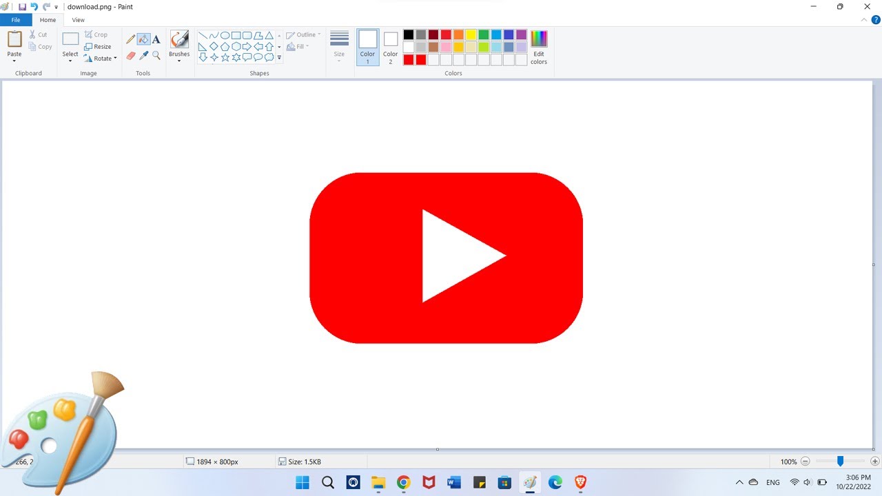 How to draw YouTube Logo in computer using MS Paint - YouTube
