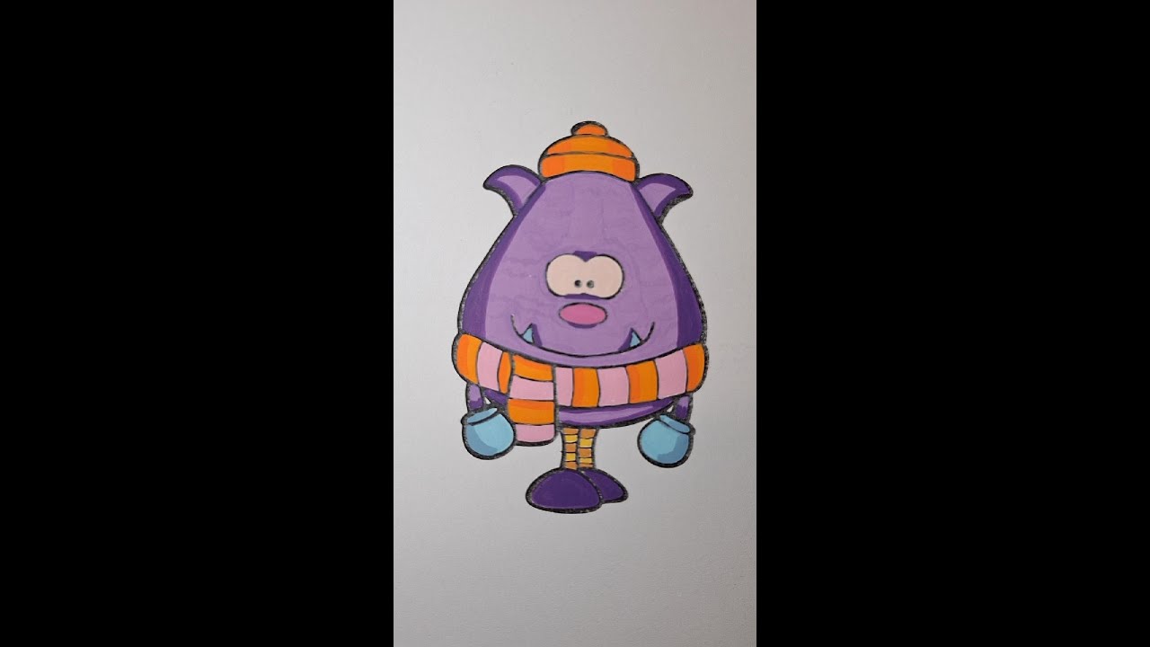 Cozy Monster! Coloring a Cute Monster in Winter Gear with Acrylic ...