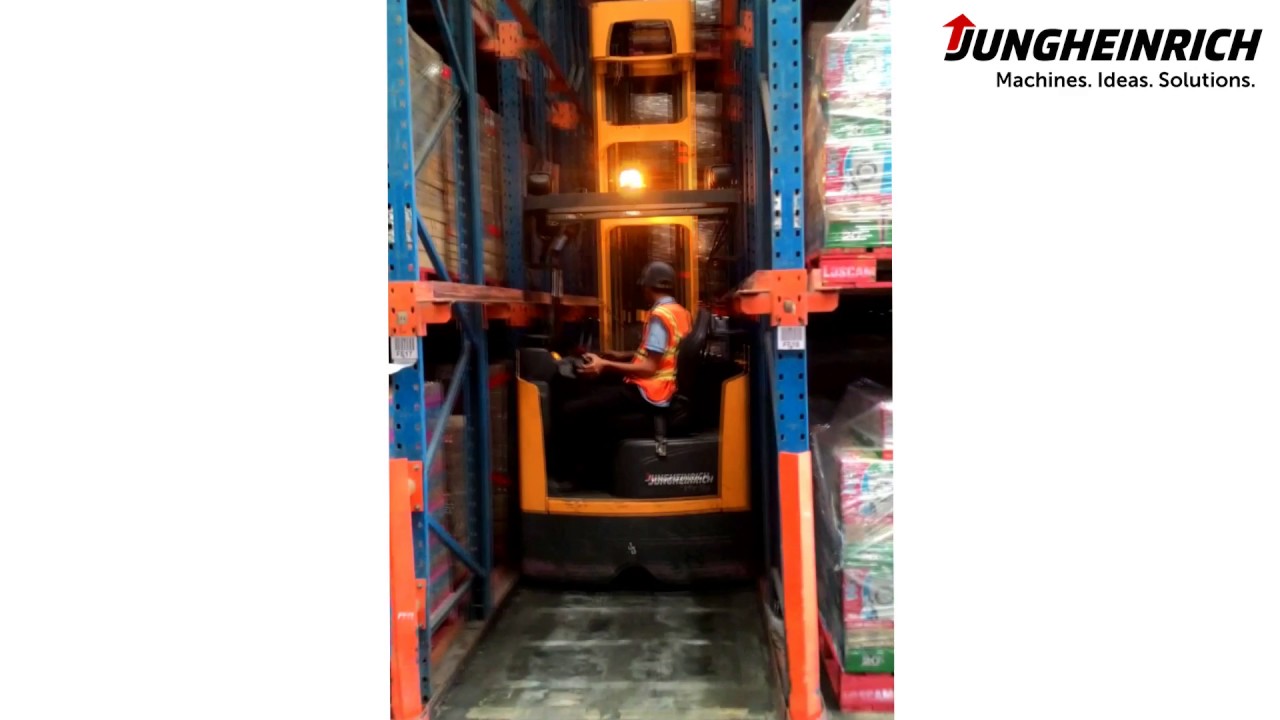 ETV Jungheinrich for Driving racking - YouTube